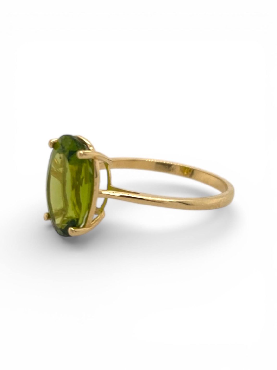 14k geelgouden ring met peridot - Vintage Occasion #29166 ...